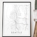Seattle Map Print, Seattle Map Poster, City Map Print, Seattle Map Art ...
