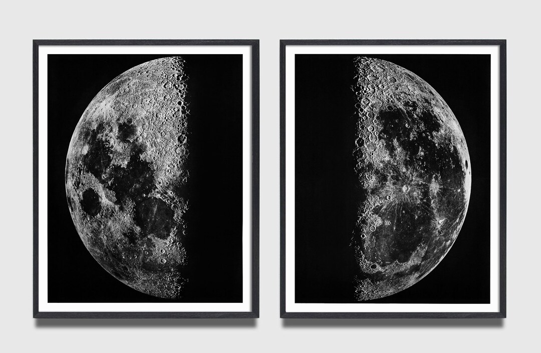 Moon Print Set, Moon Phases, Moon Poster, Moon Art, Celestial Dorm Room ...