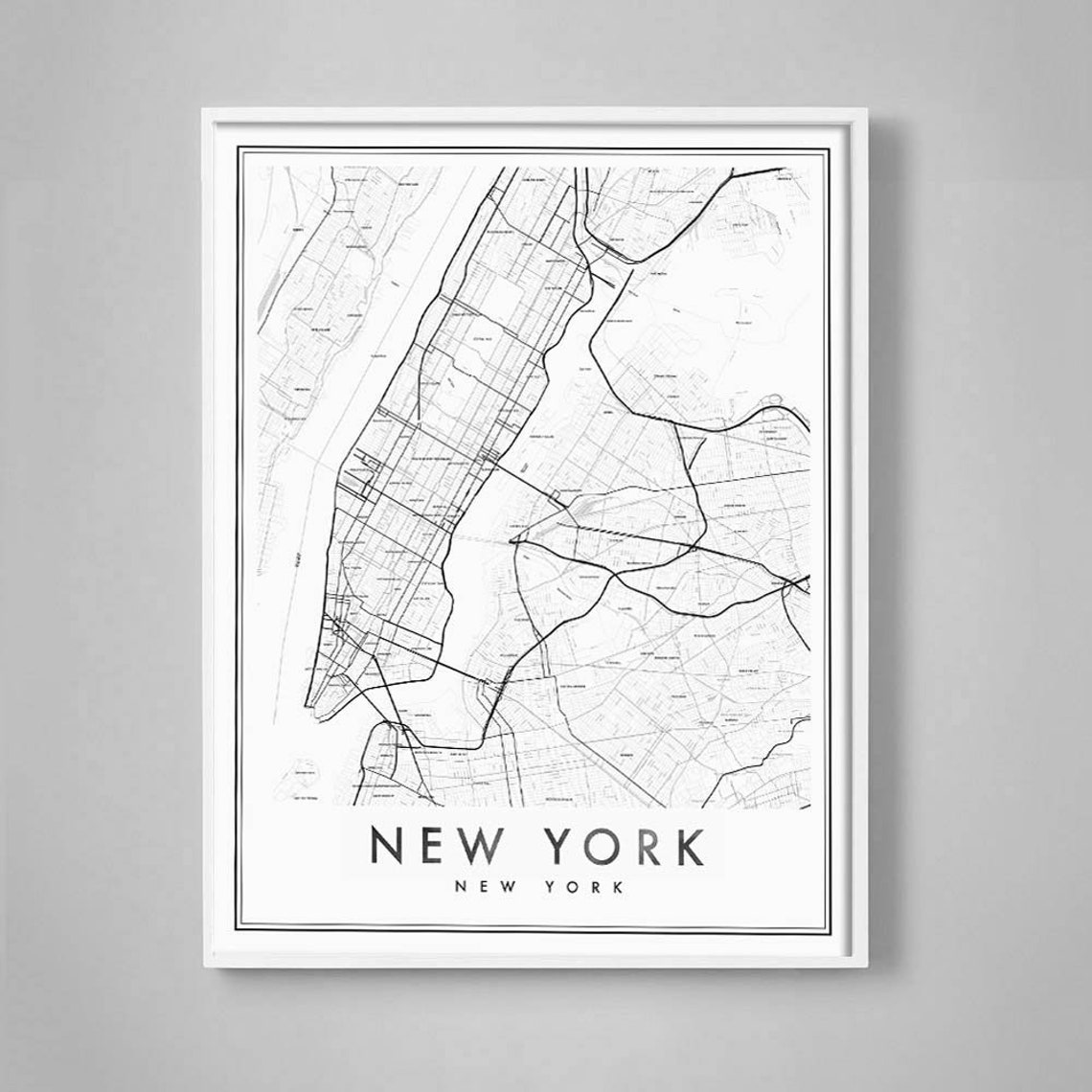 New York Map Print New York Map Poster City Map Print New | Etsy
