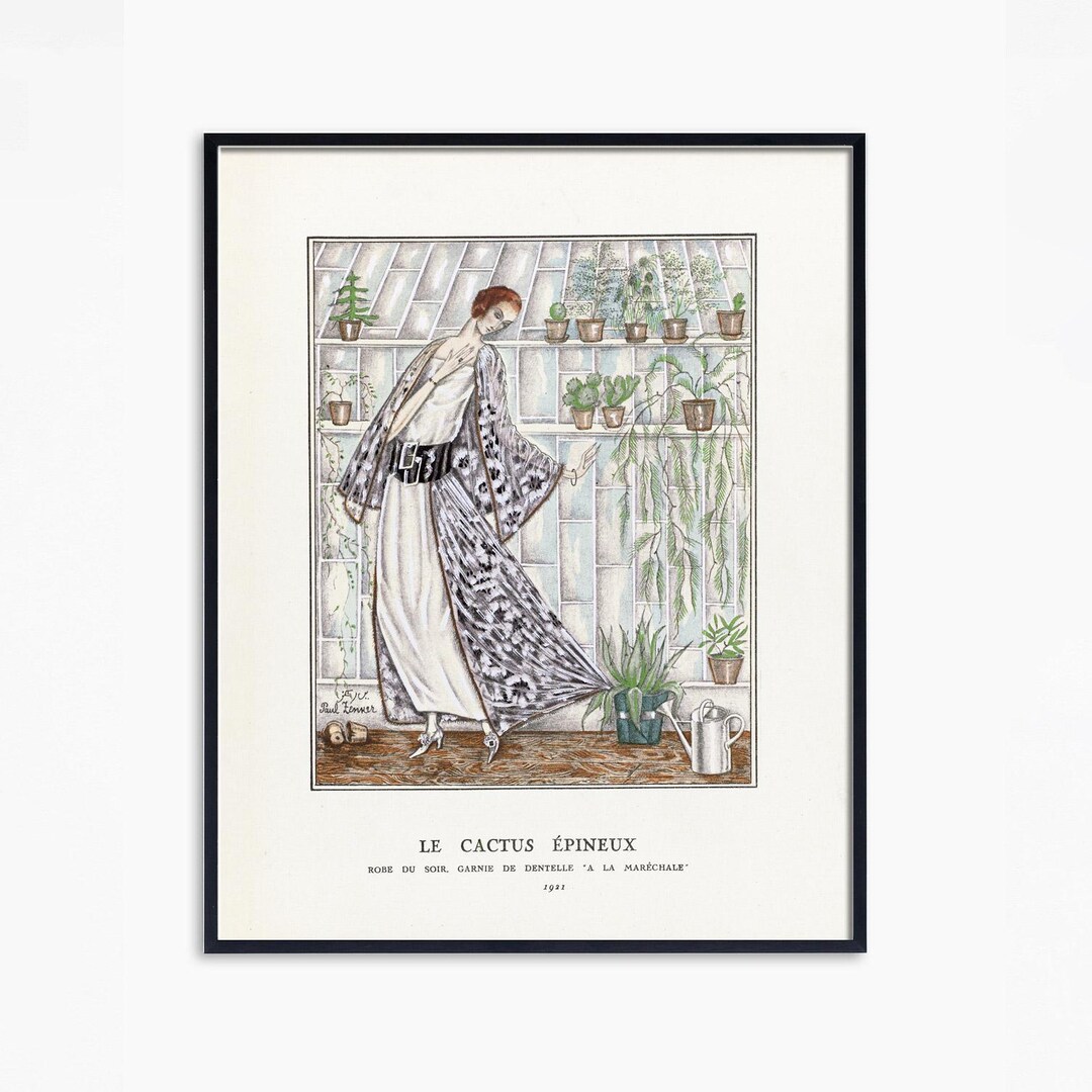 Plant Lover Gift, 1920s Art Deco Style Flapper Art, Art Nouveau Print ...