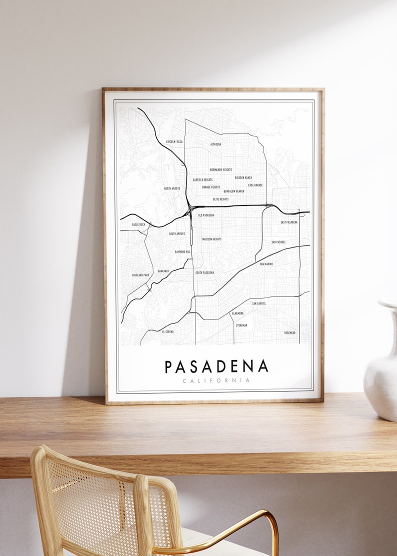 Pasadena Map Print, Pasadena Map Poster, City Map Print, Pasadena Map ...