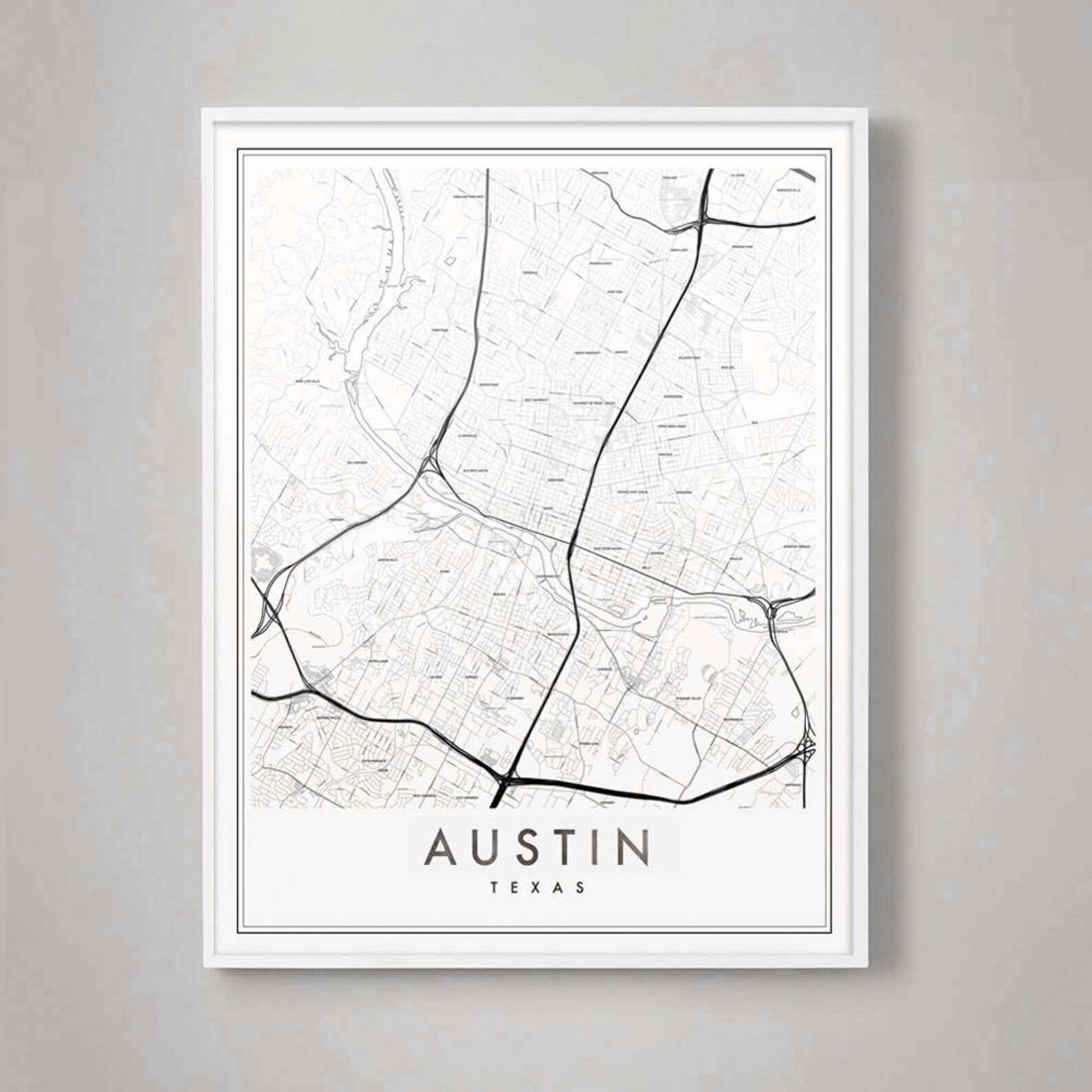 Austin Map Print Austin Map Poster City Map Print Austin - Etsy