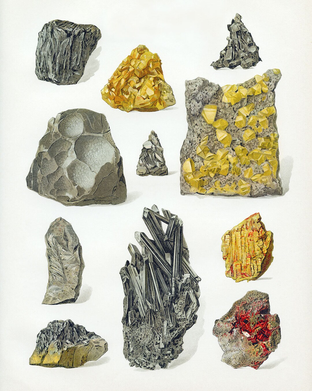 Gem and Mineral Art Print, Boho Home Decorating, Southwest Decor, Gem ...