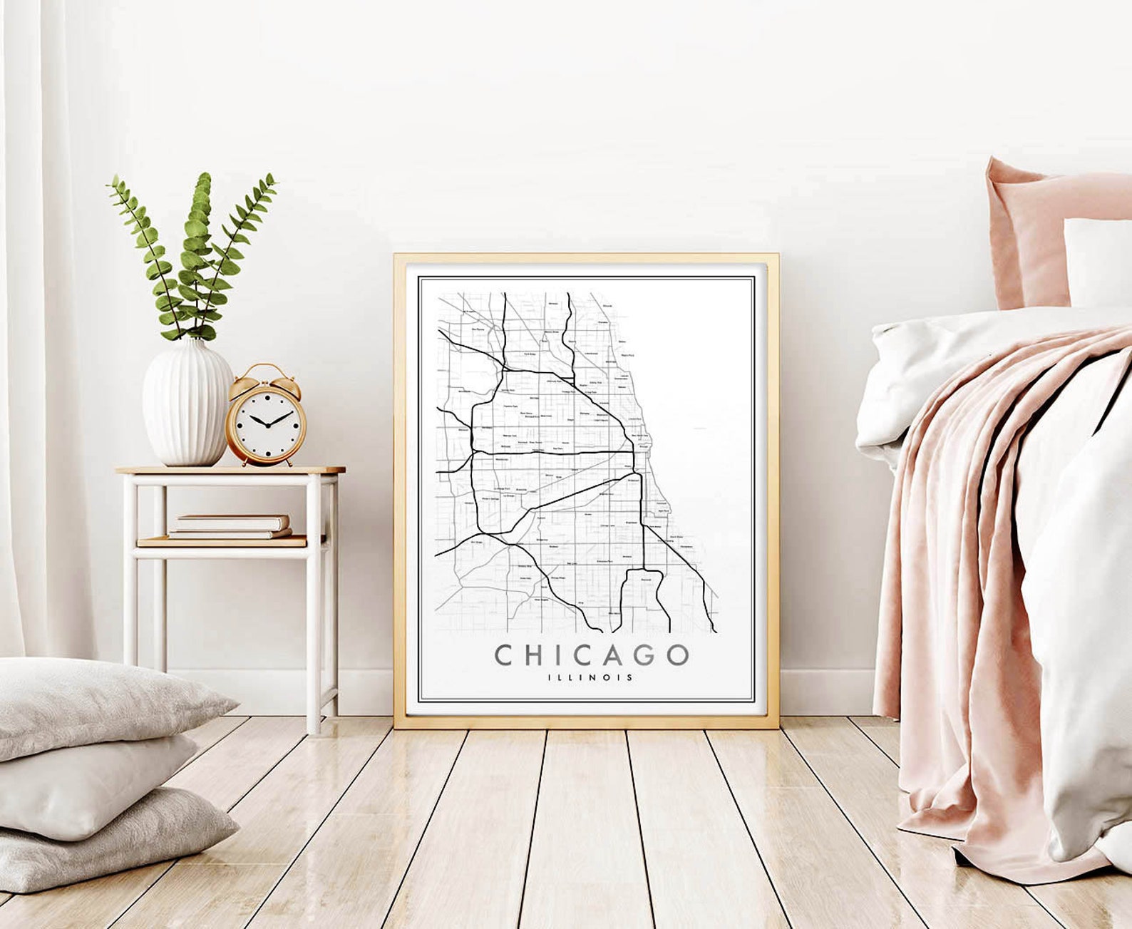 Chicago Neighborhood Poster Chicago Map Print Chicago Map | Etsy