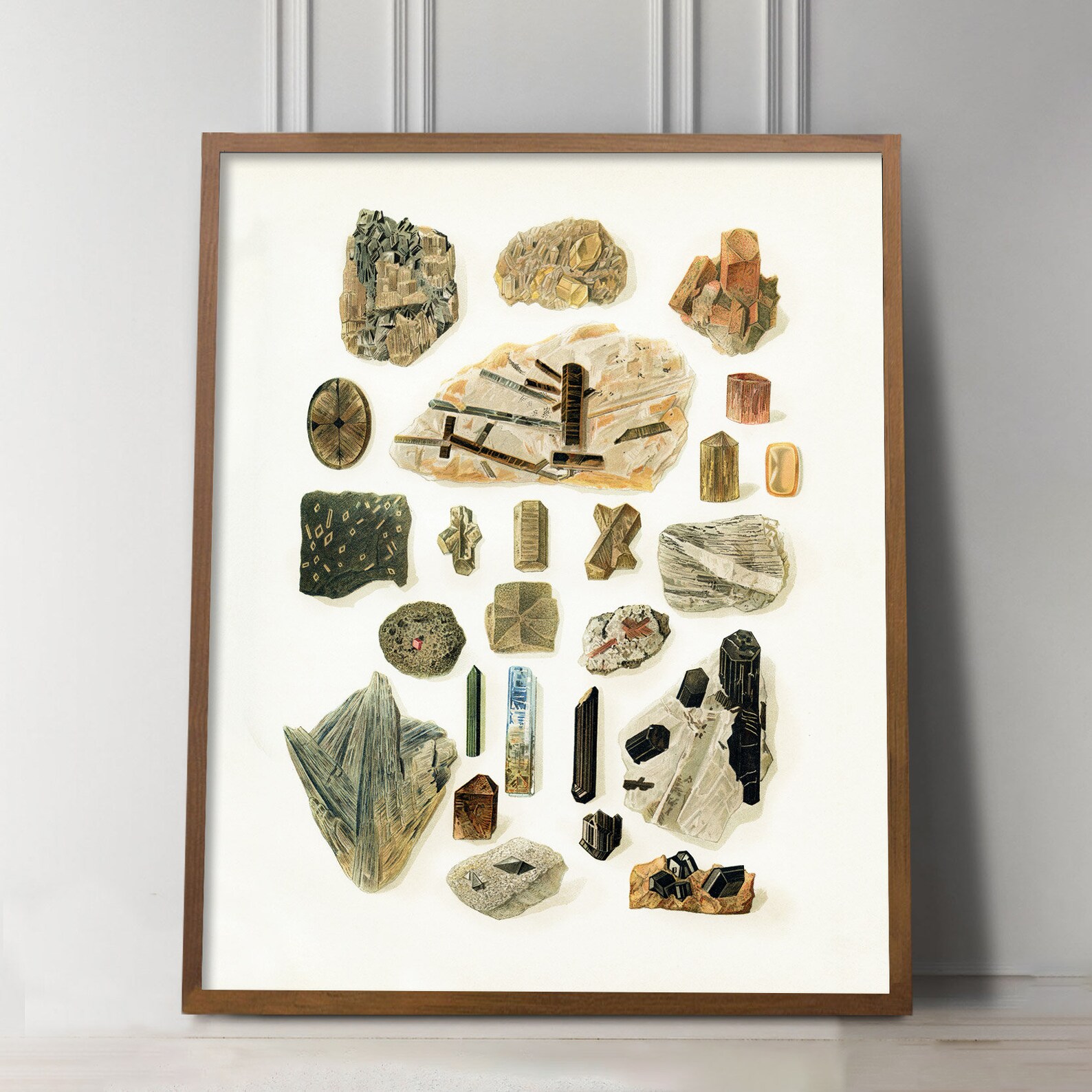 Colored Rock Art, Gift for Rockhound, Mineral Print, Antique Rock Art ...