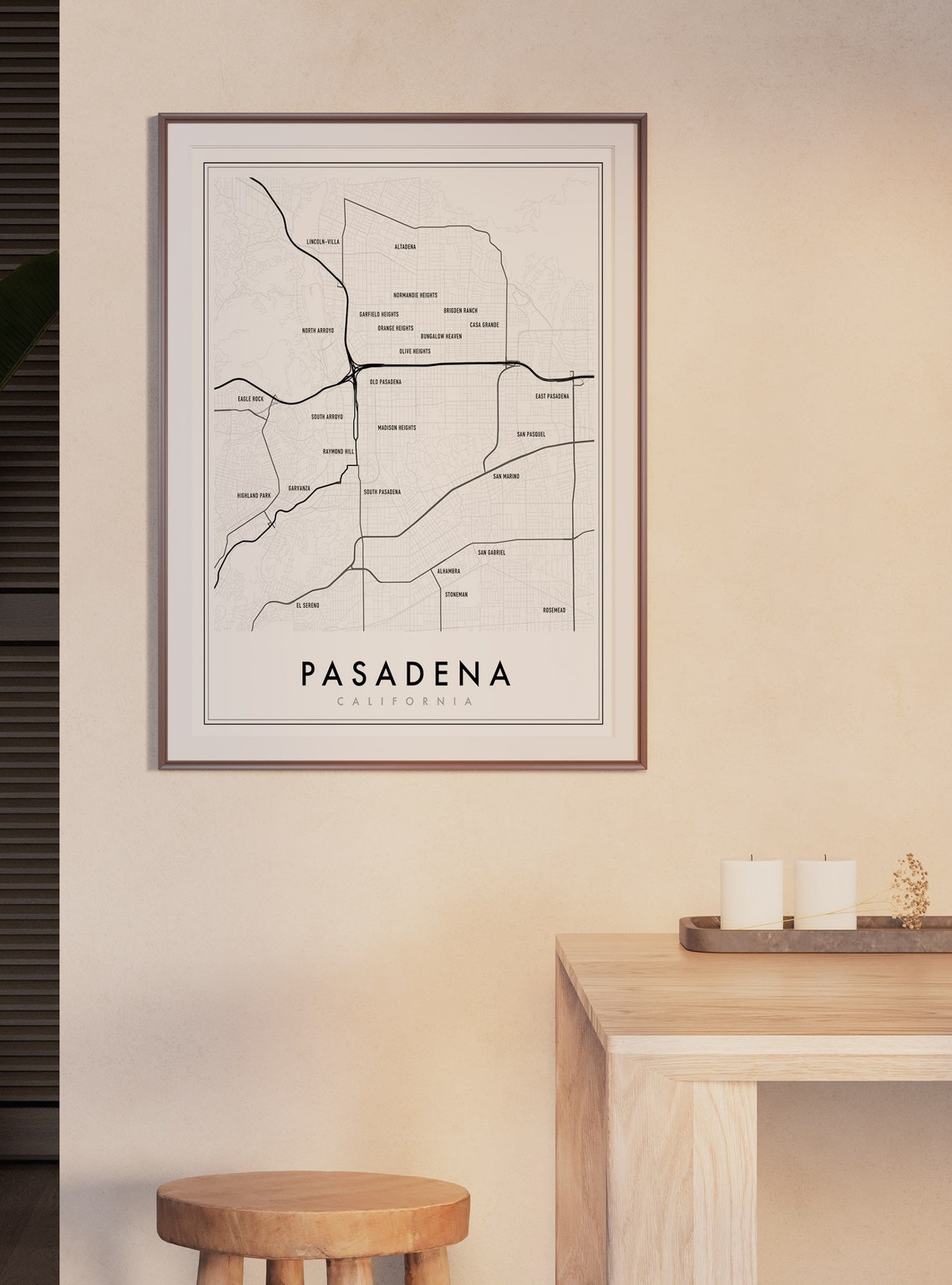 Pasadena Map Print, Pasadena Map Poster, City Map Print, Pasadena Map ...