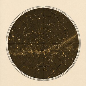 Black Constellation Chart Print Constellation map Black | Etsy