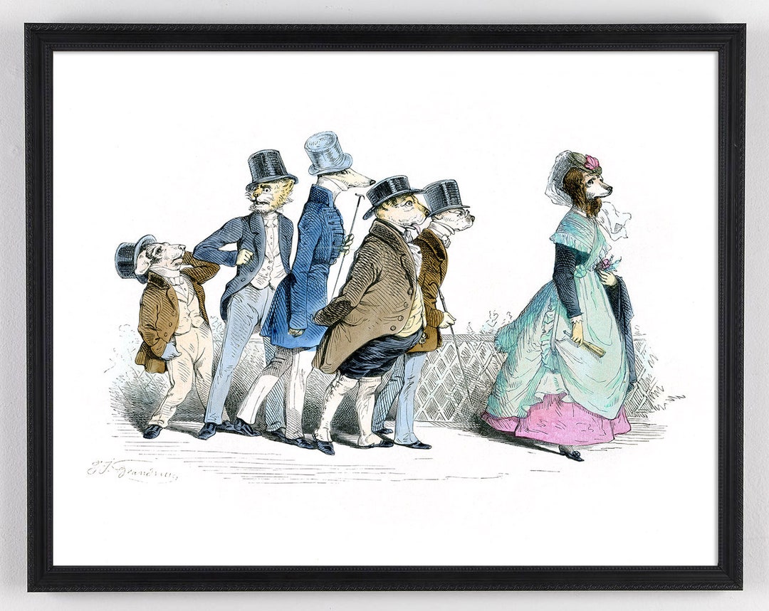 Funny Animals, Dog Art, Victorian Dogs in Clothes, Grandville, Humorous ...