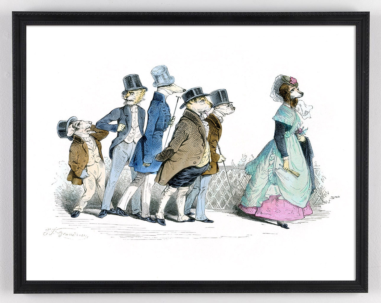 Funny Animals, Dog Art, Victorian Dogs in Clothes, Grandville, Humorous ...