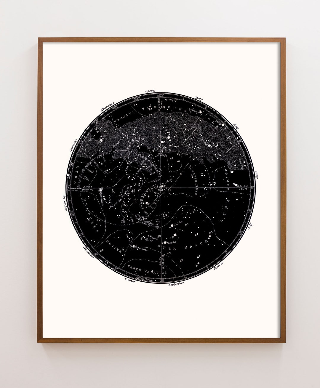 Northern Constellation Map, Circular Map, Star Map, Round Constellation ...