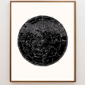 Northern Constellation Map, Circular Map, Star Map, Round Constellation ...