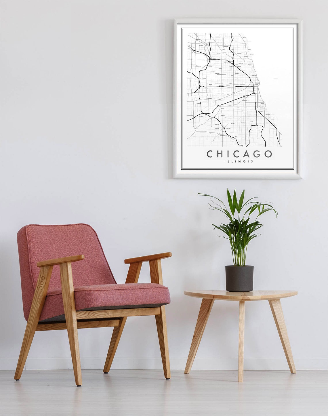 Chicago Neighborhood Poster Chicago Map Print Chicago Map | Etsy