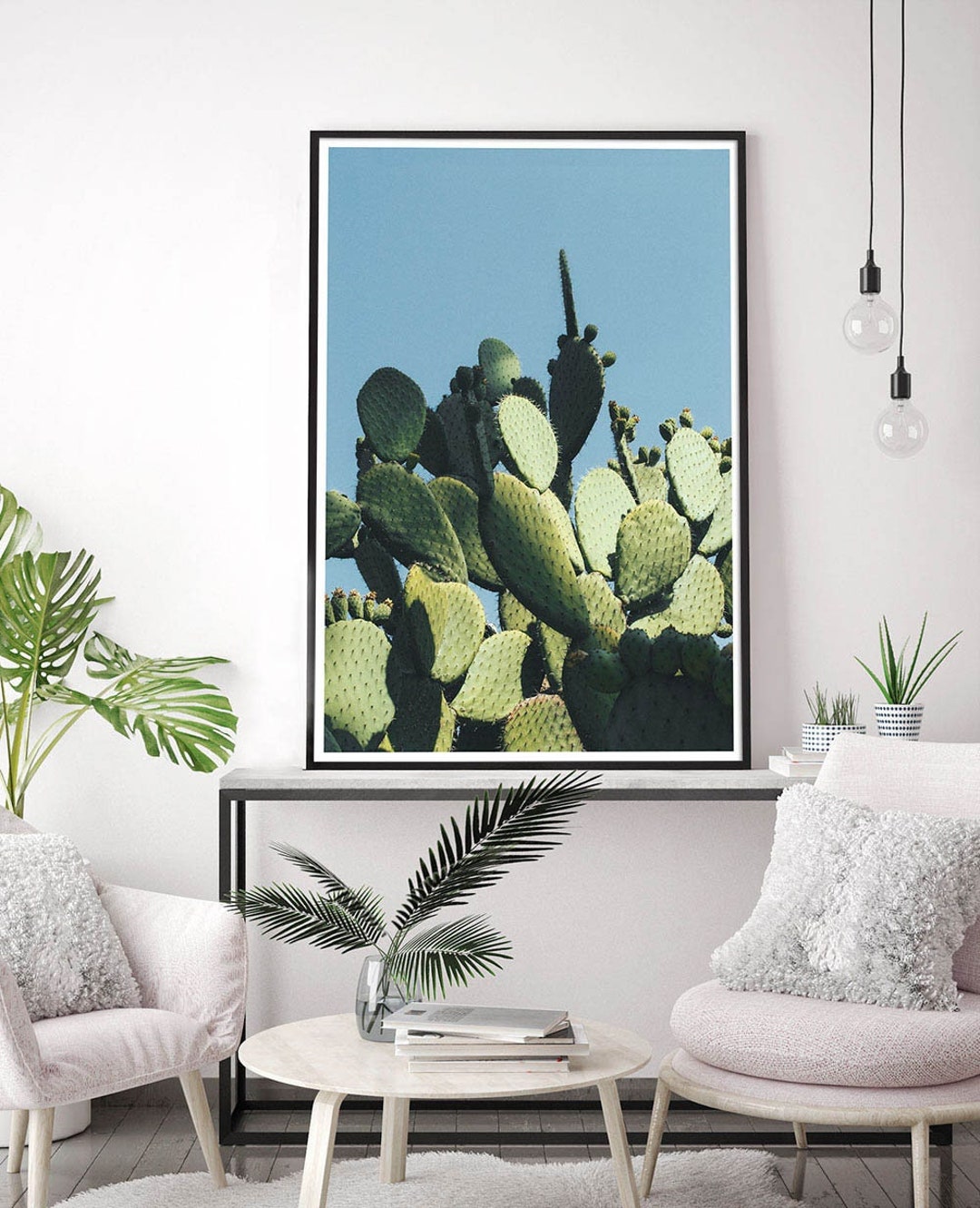 Large Modern Cactus Art Print, Southwest Succulent Desert Decor, Extra ...
