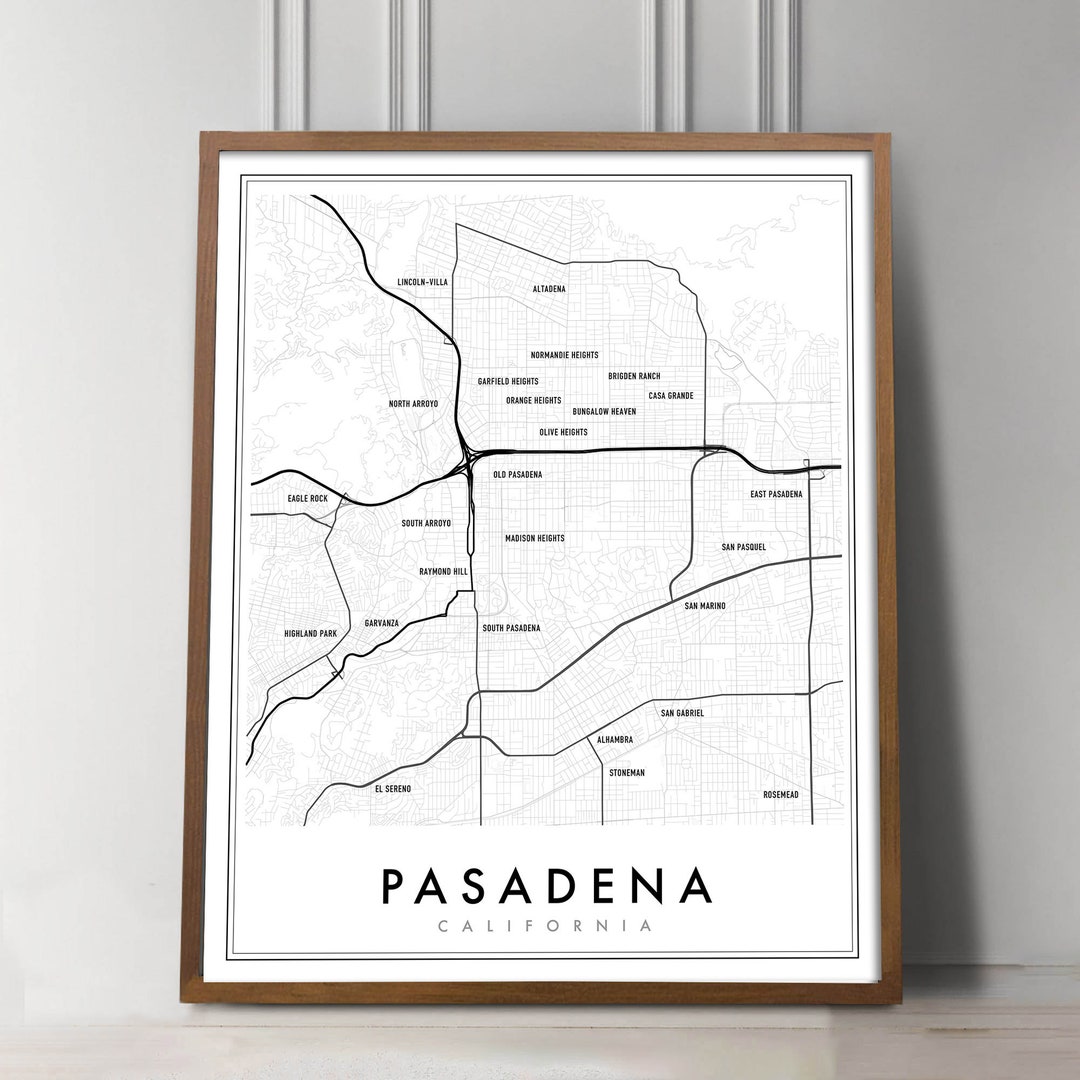 Pasadena Map Print, Pasadena Map Poster, City Map Print, Pasadena Map ...