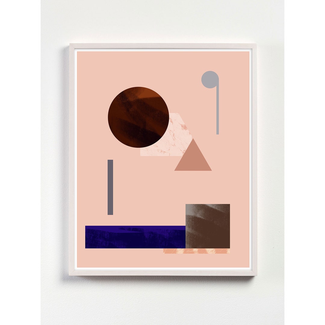 Abstract Minimal Geometric Print, Minimalist Geometric Wall Art With ...