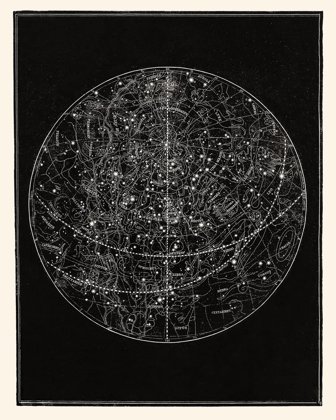 Star Map Star Chart Constellation Print Constellations and | Etsy