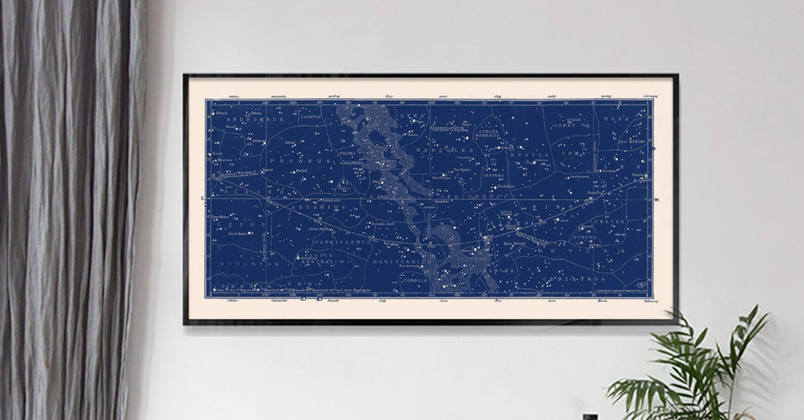 Star Map Print Blue Star Map Southern Constellations Chart - Etsy