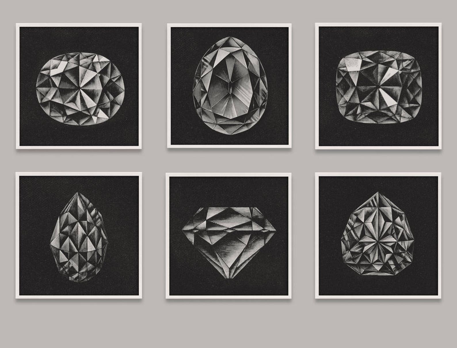 Diamond Art Print, Jewel Wall Art, Gem Art, Gem Art, Diamond Wall Art ...