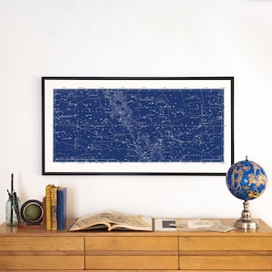 Star Map Print, Blue Star Map, Southern Constellations Chart Print ...