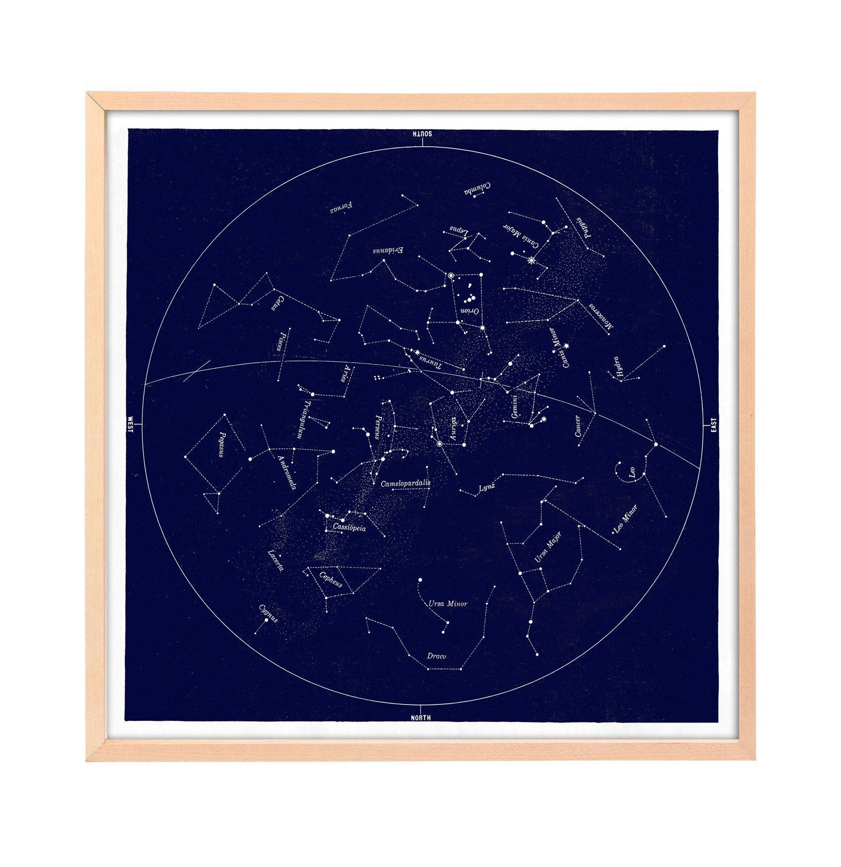 Square Star Chart Astronomy Map With Celestial Constellations | Etsy