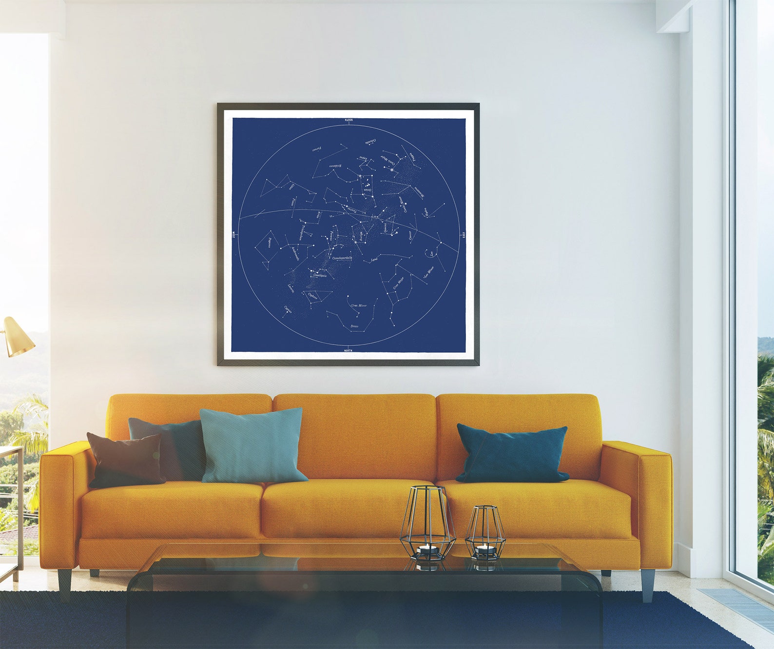 Square Star Chart Astronomy Map With Celestial Constellations | Etsy