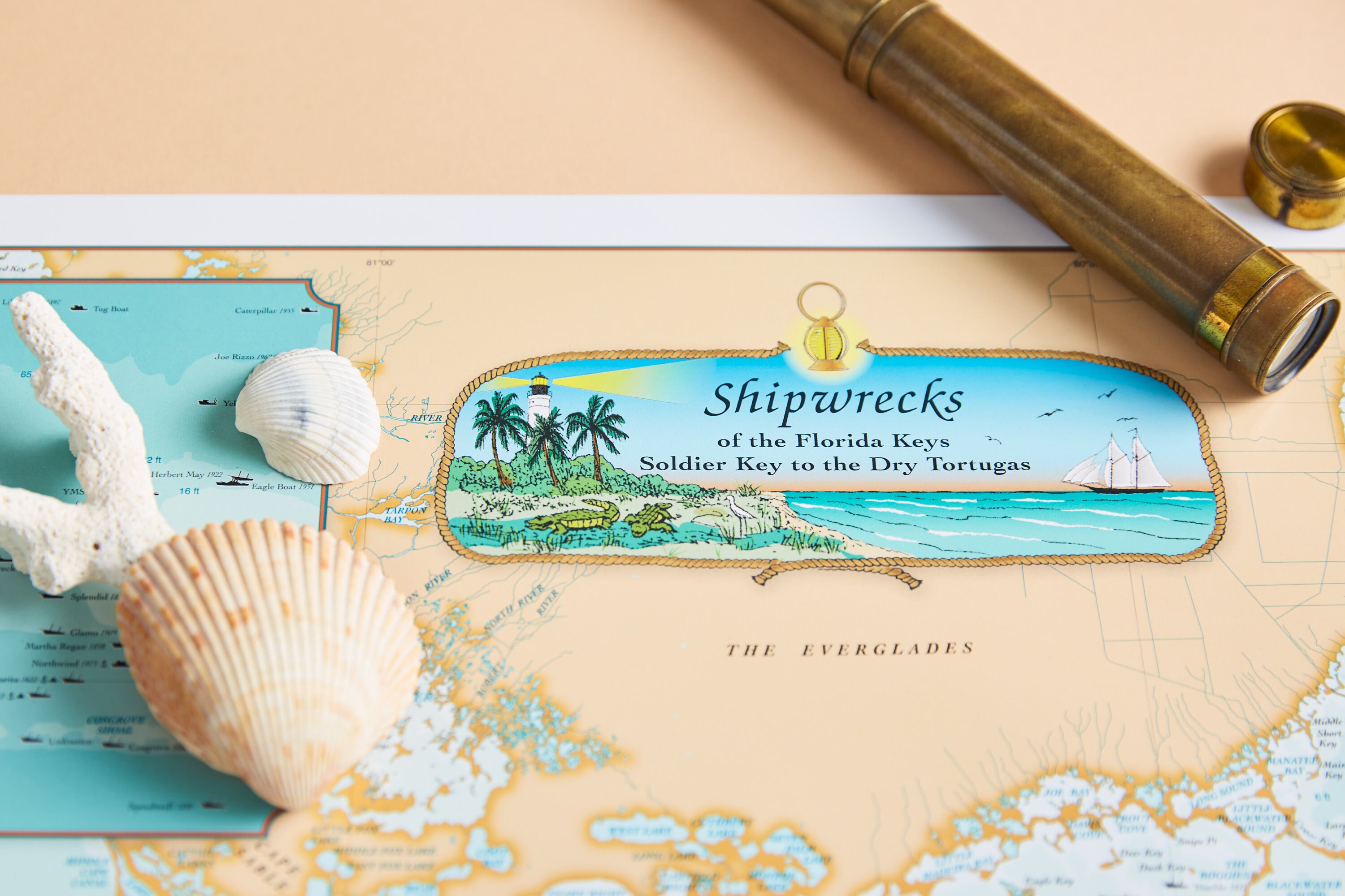 Florida Keys Shipwreck Map: Soldier Key to the Dry Tortugas - Etsy