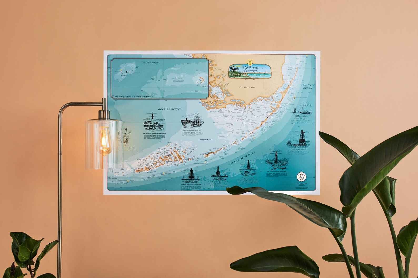 Florida Keys Lighthouses Map - Etsy