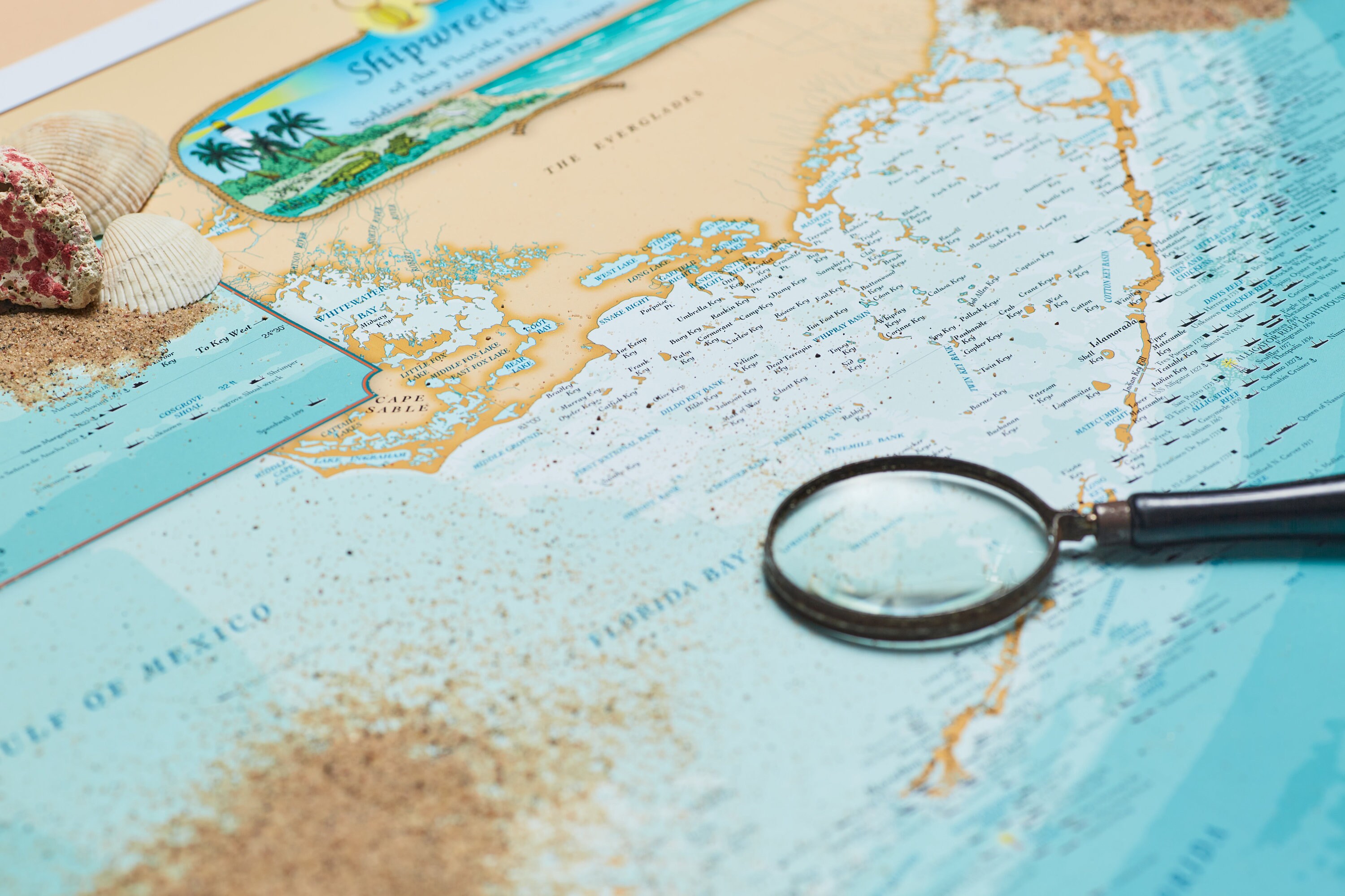 Florida Keys Shipwreck Map: Soldier Key to the Dry Tortugas - Etsy
