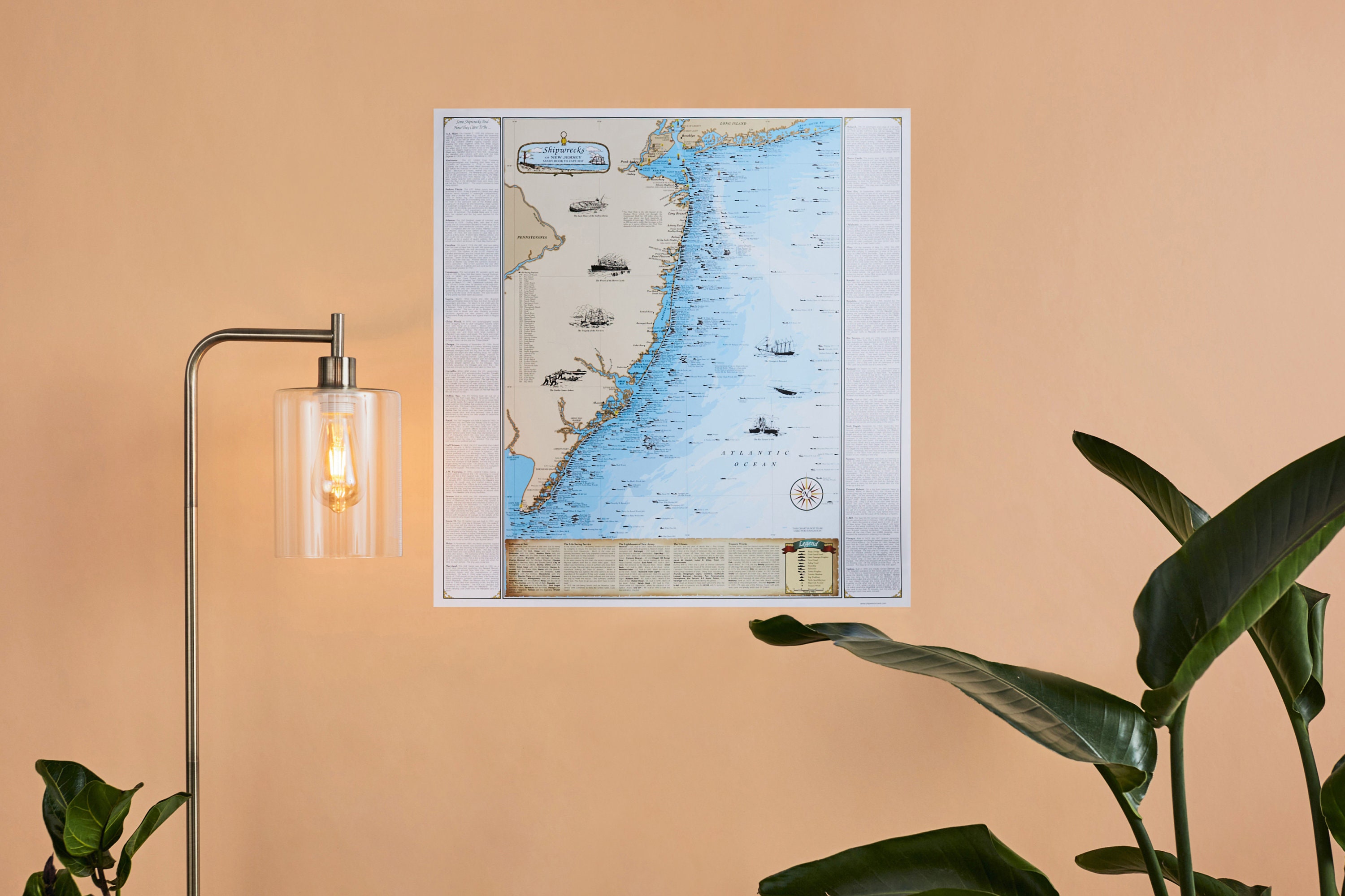New Jersey Shipwreck Map - Etsy