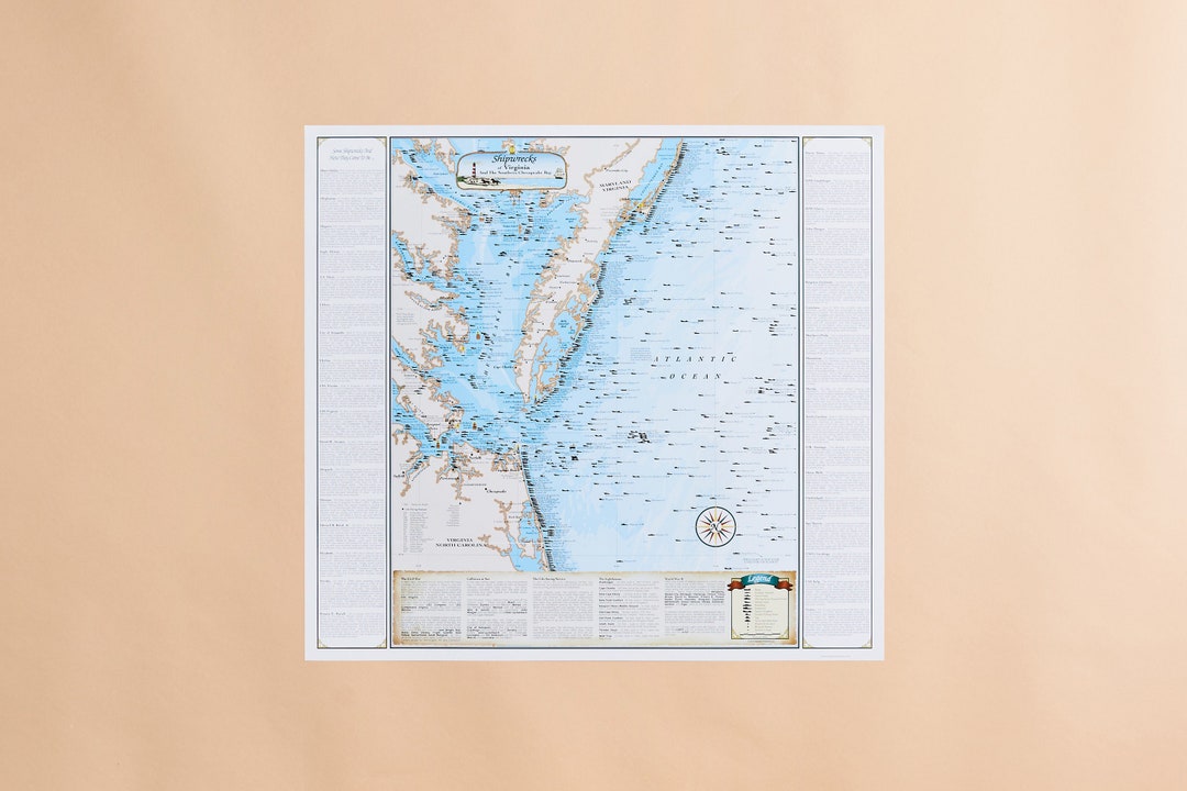 Virginia Shipwreck Map - Etsy