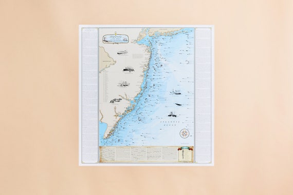 New Jersey Shipwreck Map - Etsy