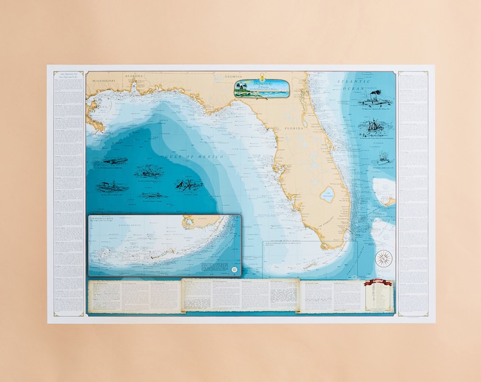 Florida and the Eastern Gulf of Mexico Shipwreck Map - Etsy