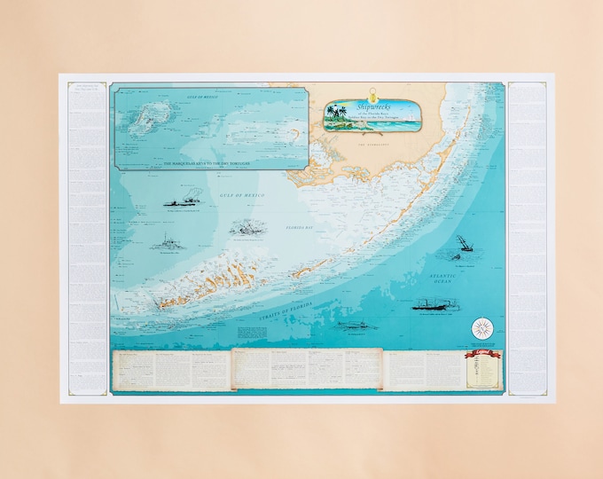 Shipwreck Map of the Gulf of Mexico Artwork 15 X 19, Shipwrecks ...
