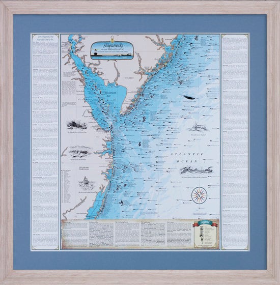 Mid-atlantic Shipwreck Map: DE, MD, and Southern NJ - Etsy