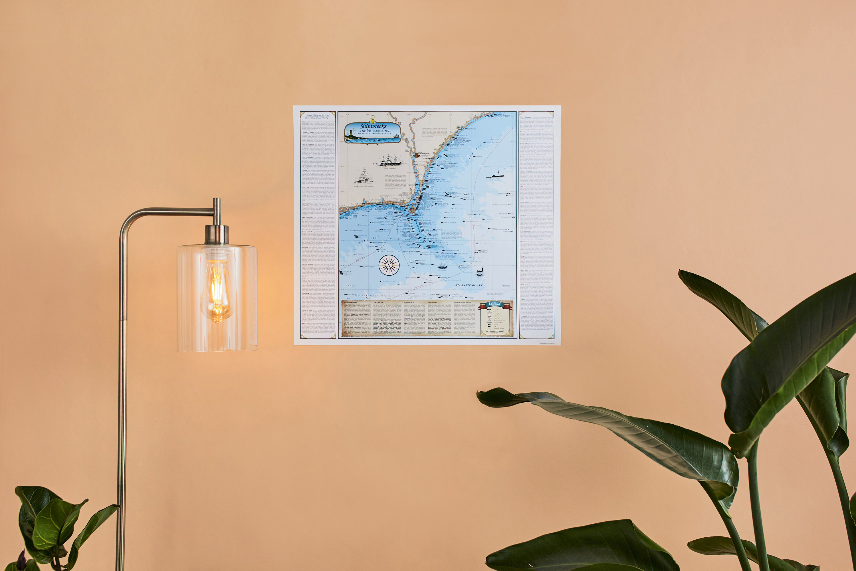 North Carolina Cape Fear Shipwreck Map - Etsy