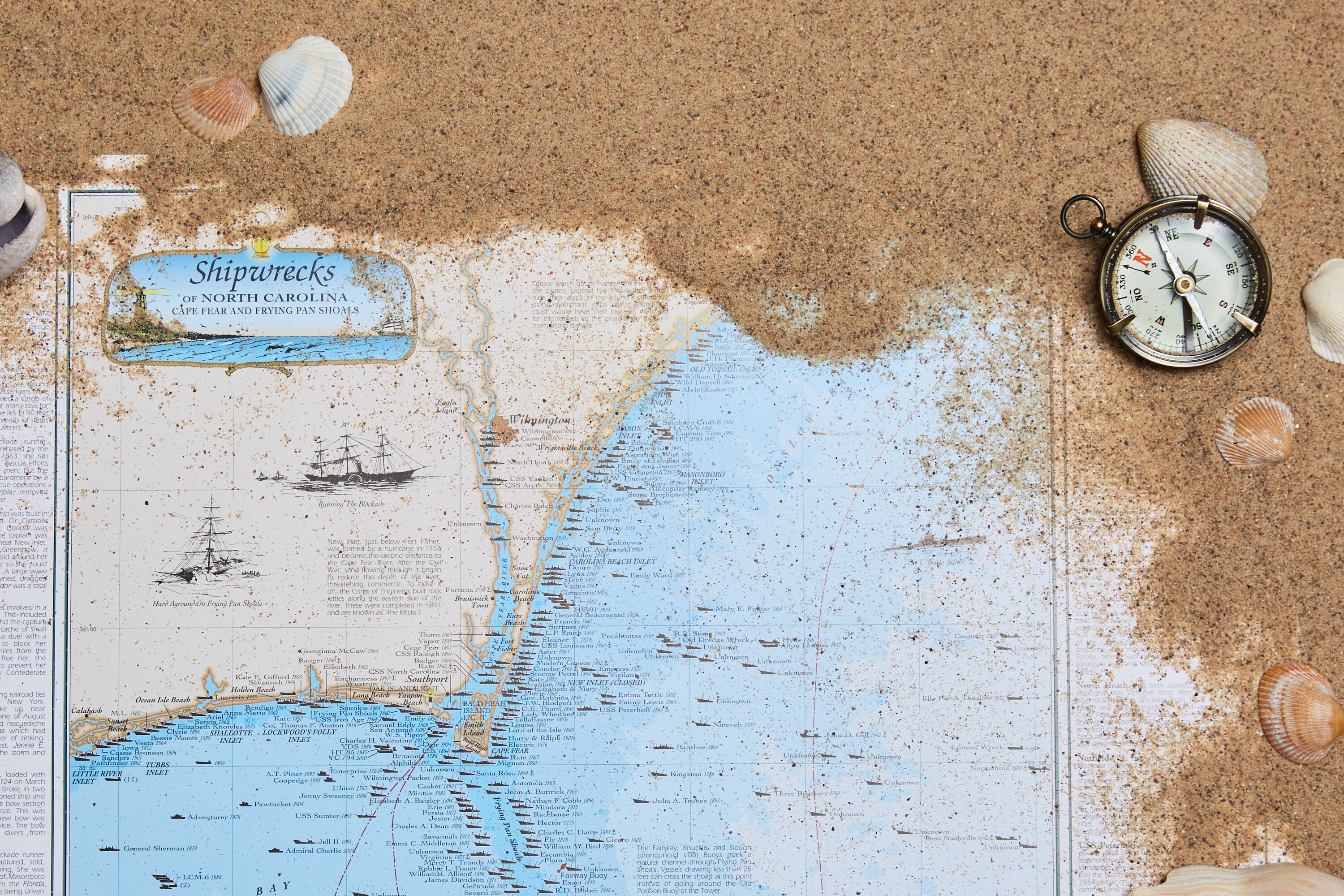 North Carolina Cape Fear Shipwreck Map - Etsy