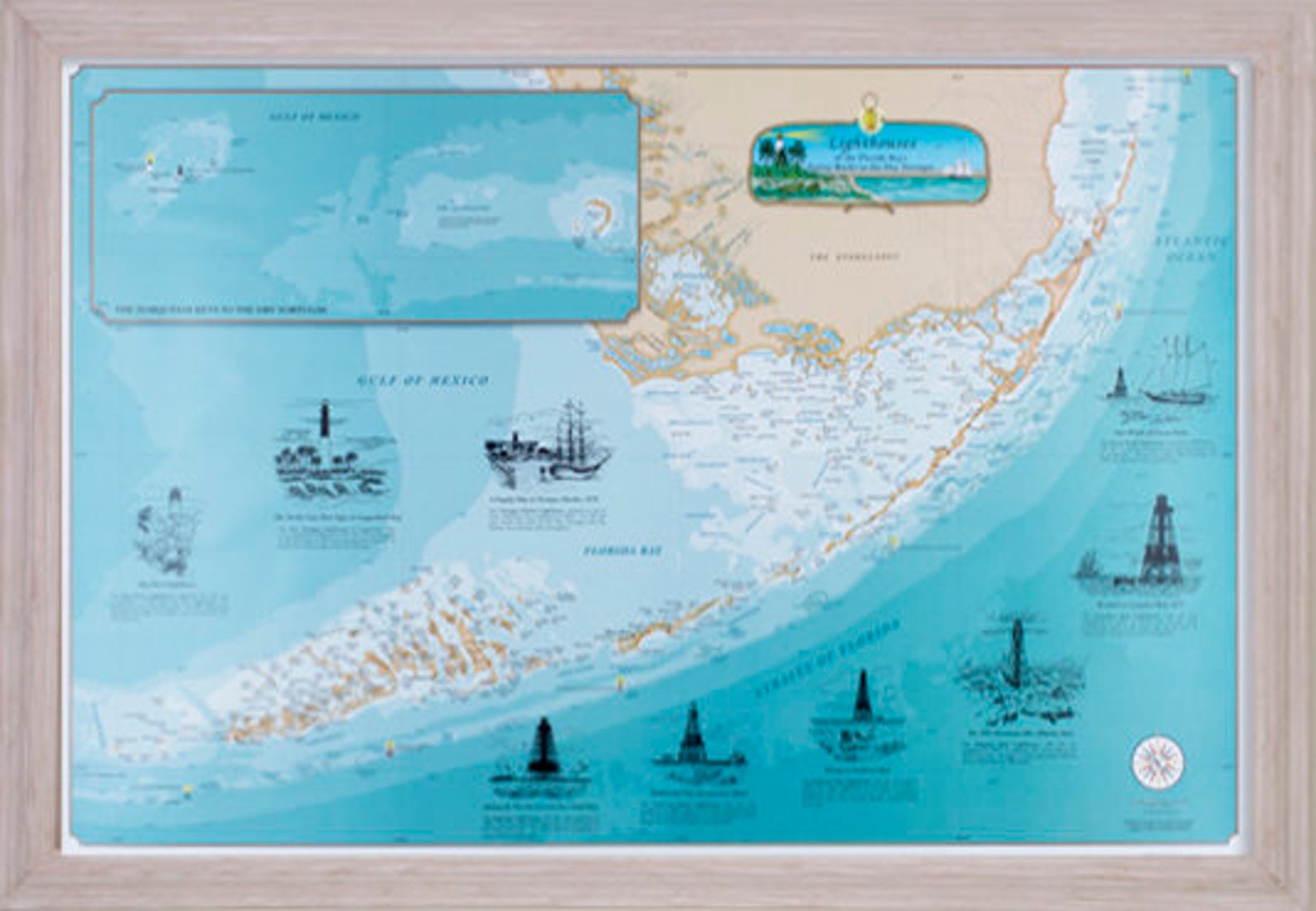 Florida Keys Lighthouses Map - Etsy