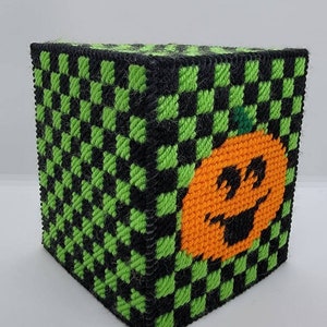 Checkered Pumpkin Tissue Box Cover - Etsy