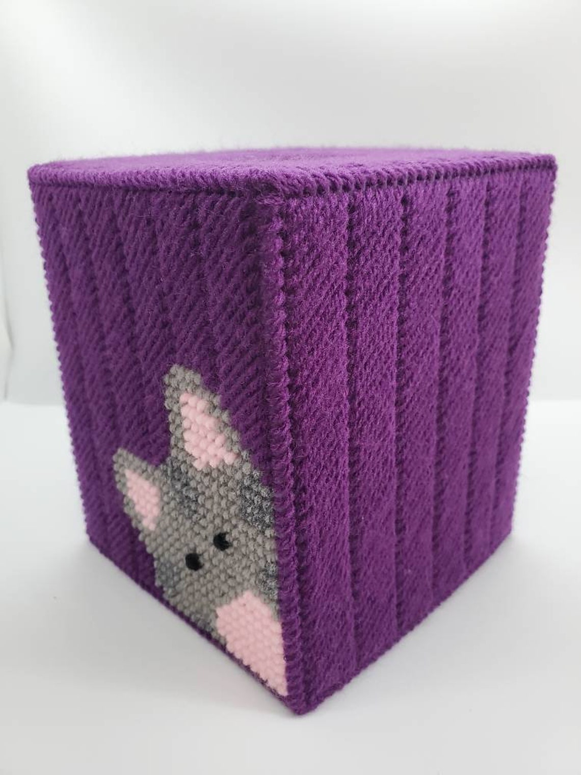 Grey Cat Tissue Box Cover | Etsy