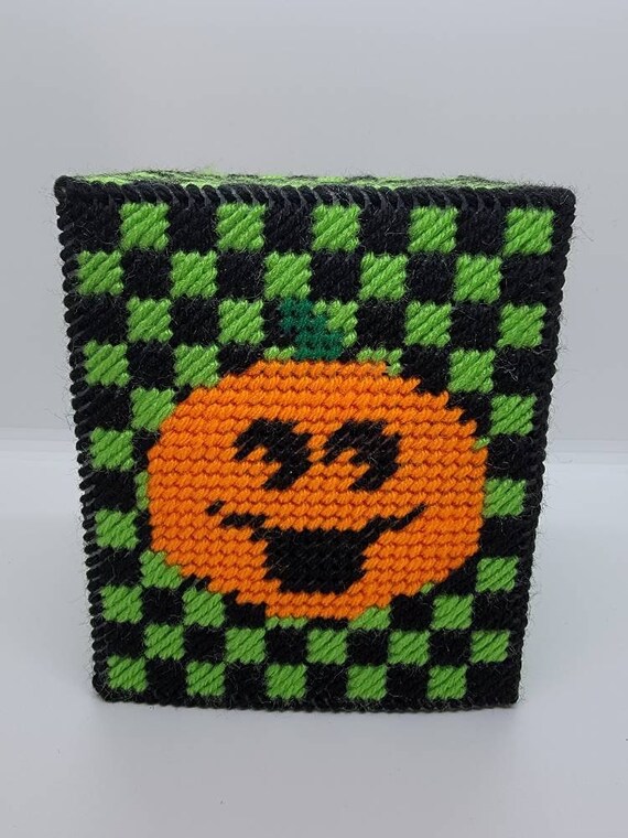 Checkered Pumpkin Tissue Box Cover - Etsy