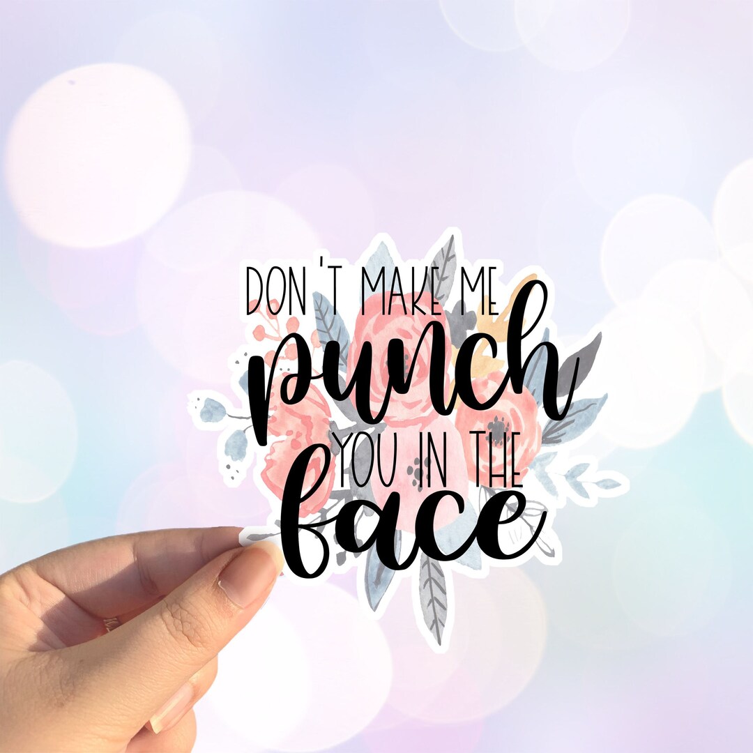 Don't Make Me Punch You in the Face Vinyl Sticker Funny Stickers ...