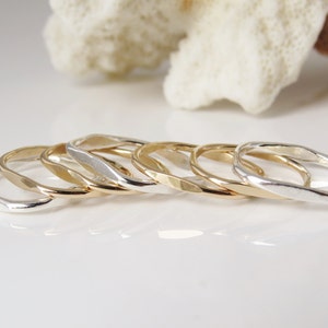 Stacking Rings, Gold and Silver Stack Rings, Square Gold Ring, Stacking ...