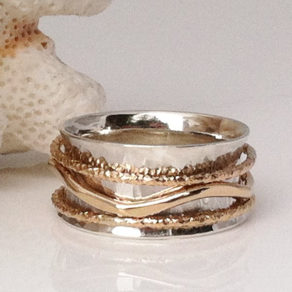 Mixed Metal Band - Etsy