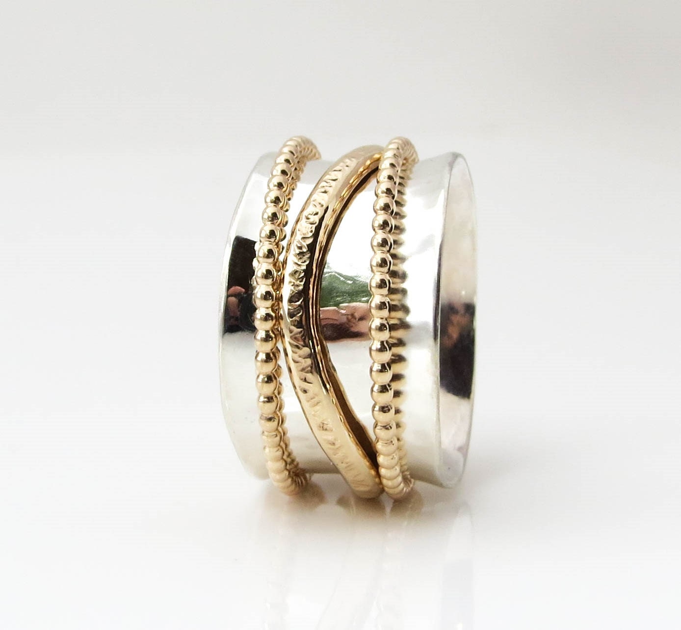 Gold Ring Silver Ring Girlfriend Ring Mixed Metal Ring | Etsy