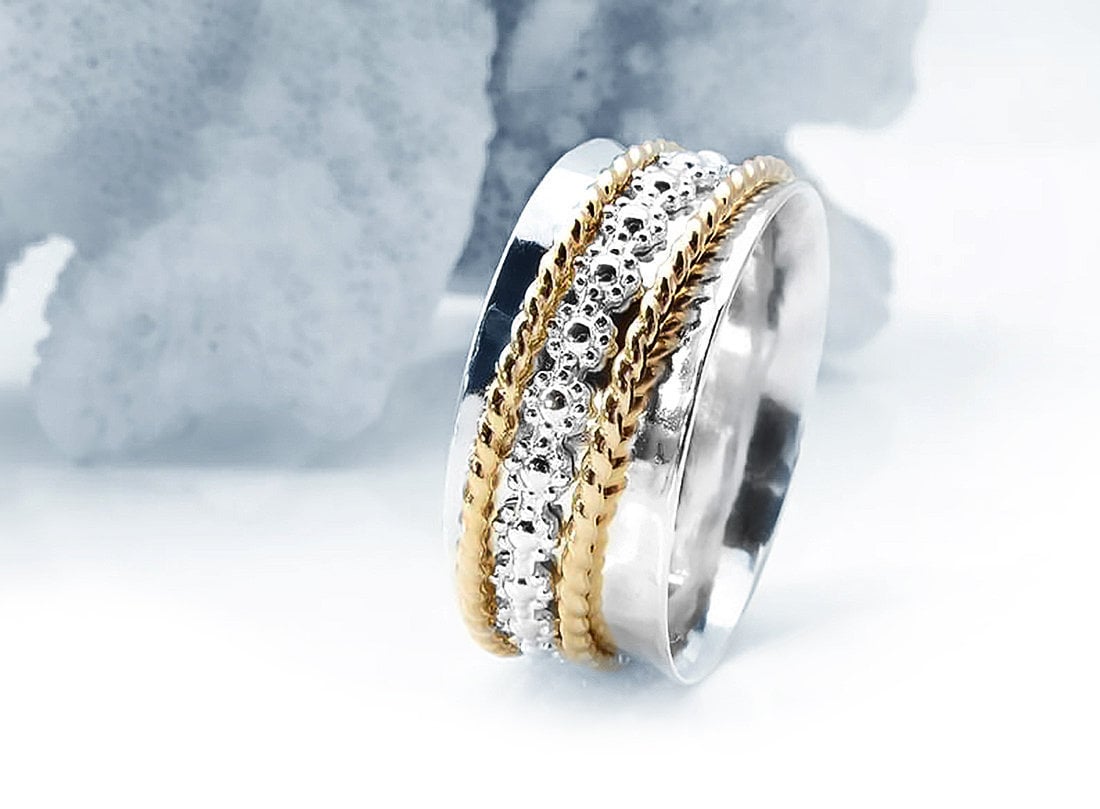 Spinner Ring Meditation Ring Worry Ring Fidget Ring | Etsy