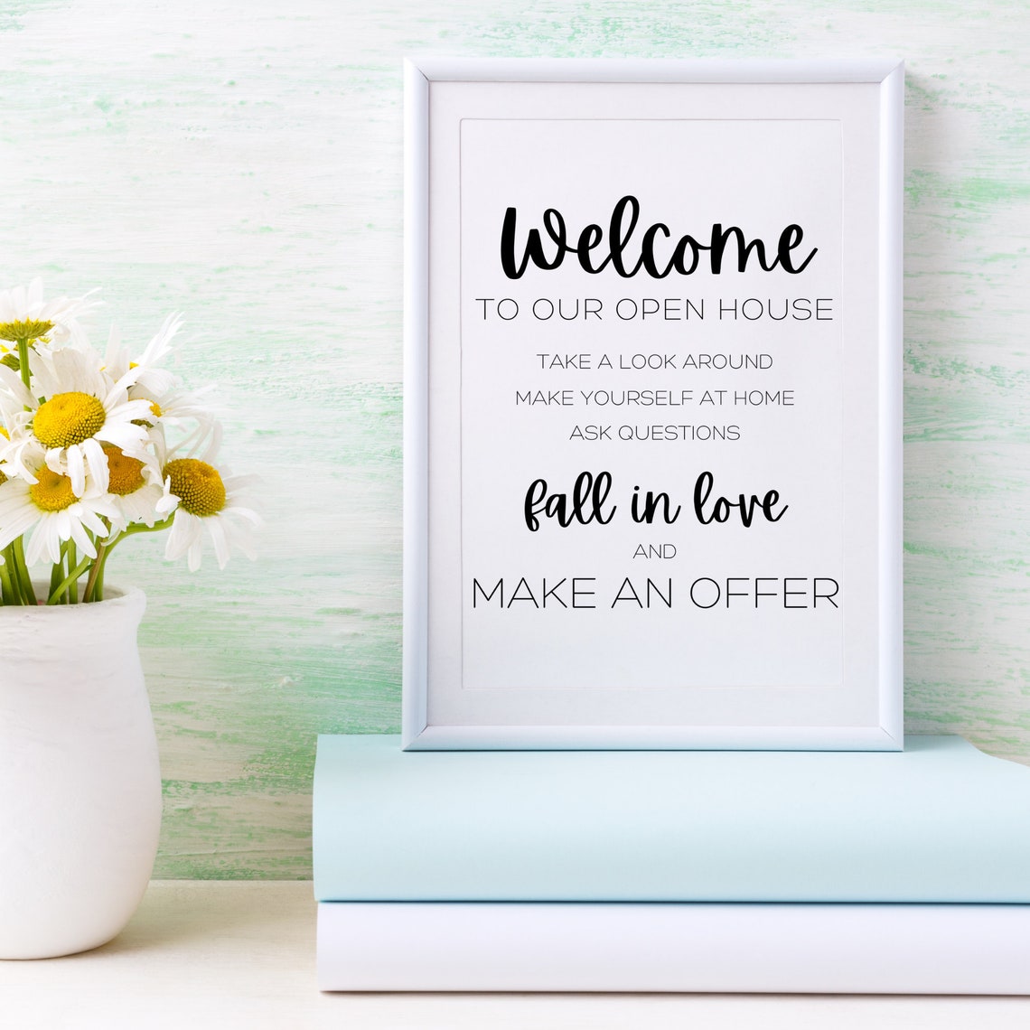 Simple Printable Open House Real Estate Sign, CANVA Template, Editable ...