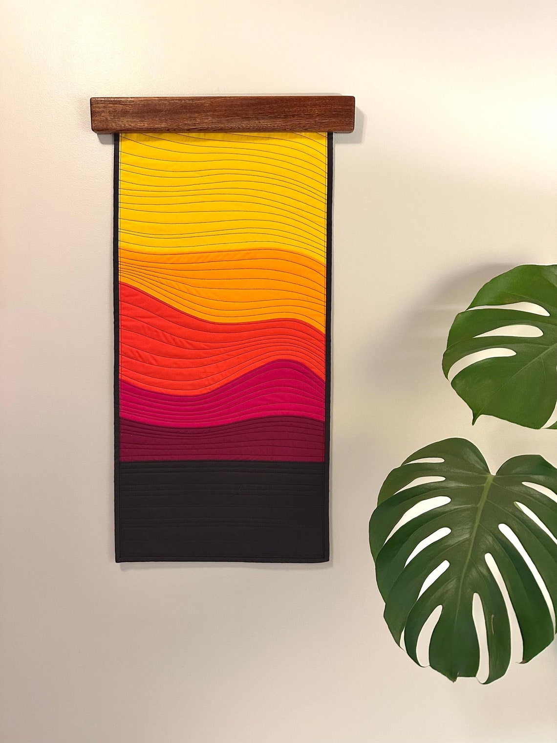 Sunset Quilted Wall Hanging - Ocean Sunset Textile Art - Abstract ...