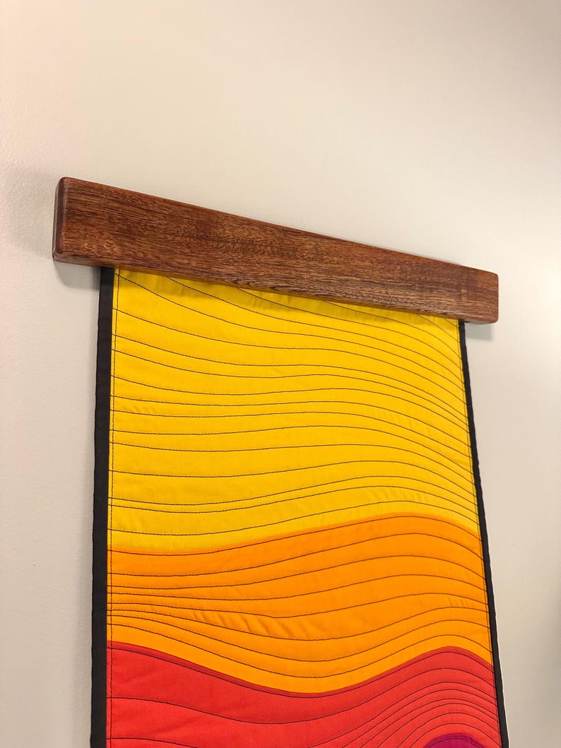 Sunset Quilted Wall Hanging - Ocean Sunset Textile Art - Abstract ...