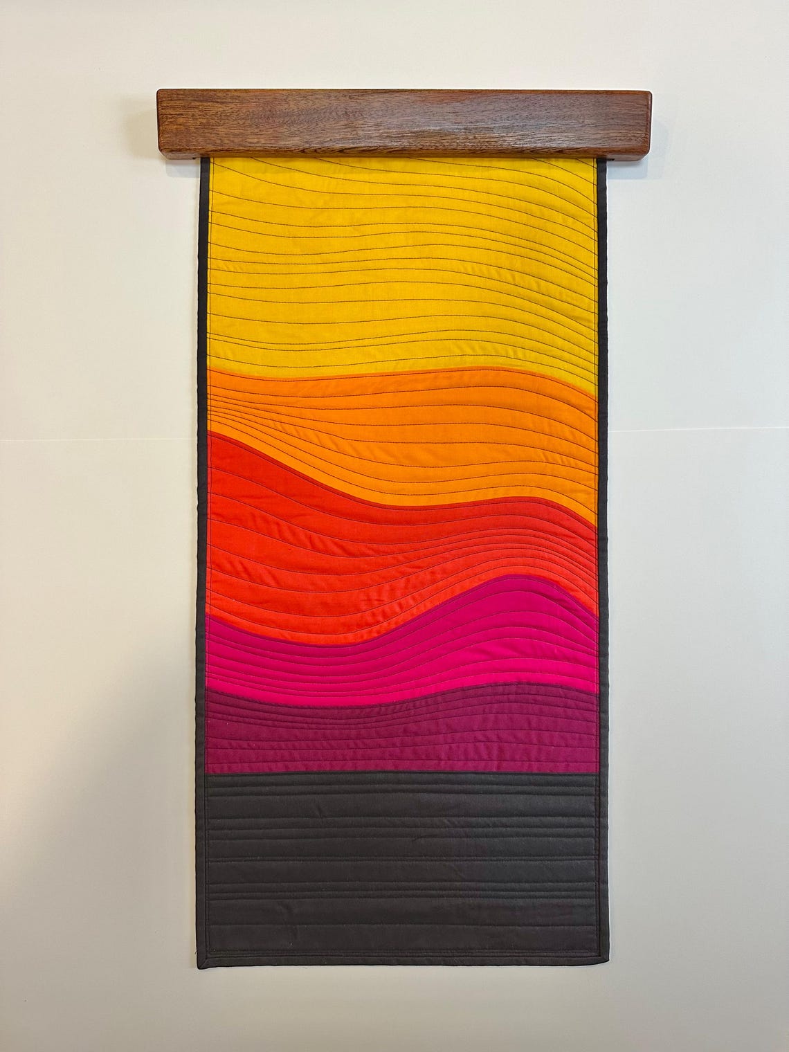 Sunset Quilted Wall Hanging - Ocean Sunset Textile Art - Abstract ...