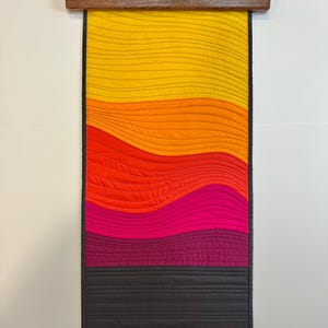 Sunset Quilted Wall Hanging - Ocean Sunset Textile Art - Abstract ...